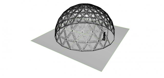 triangulated geodesic dome like structure with perforations 3D Model in ...