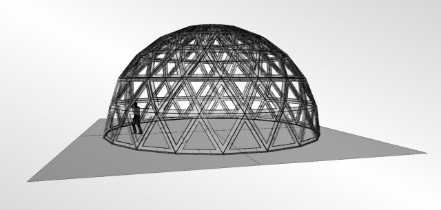 triangulated geodesic dome like structure with perforations 3D Model in ...
