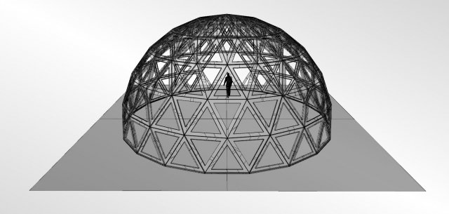 triangulated geodesic dome like structure with perforations 3D Model in ...
