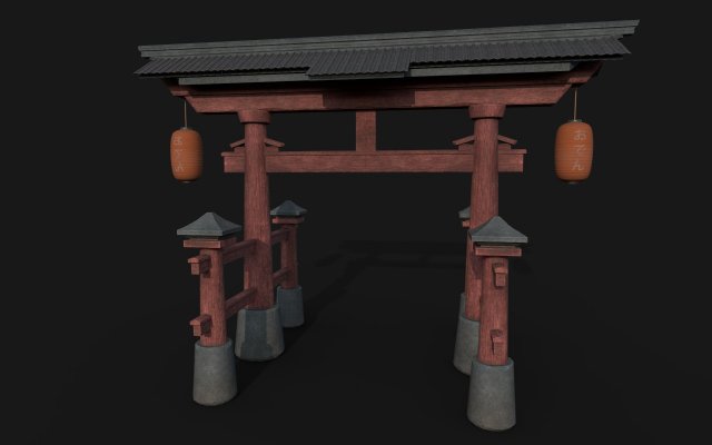 japanese temple gate 3D Model in Buildings 3DExport