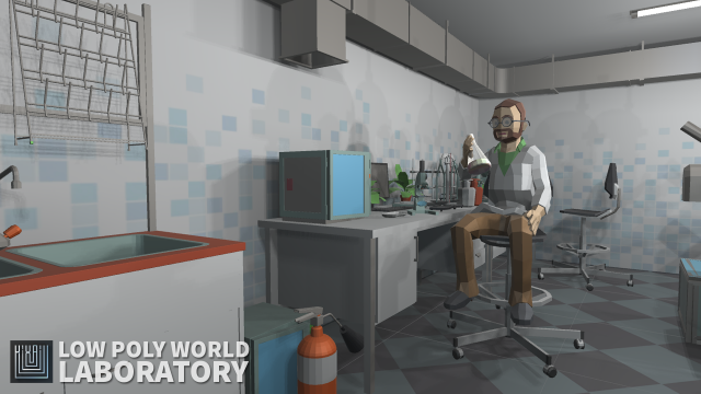 low poly world - laboratory 3D Model in Hall 3DExport