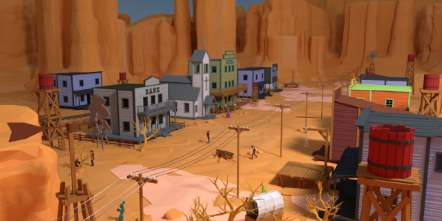 low poly world - western 3D Model in Cityscapes 3DExport