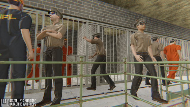 prison - big building characters and props 3D Model in Office 3DExport
