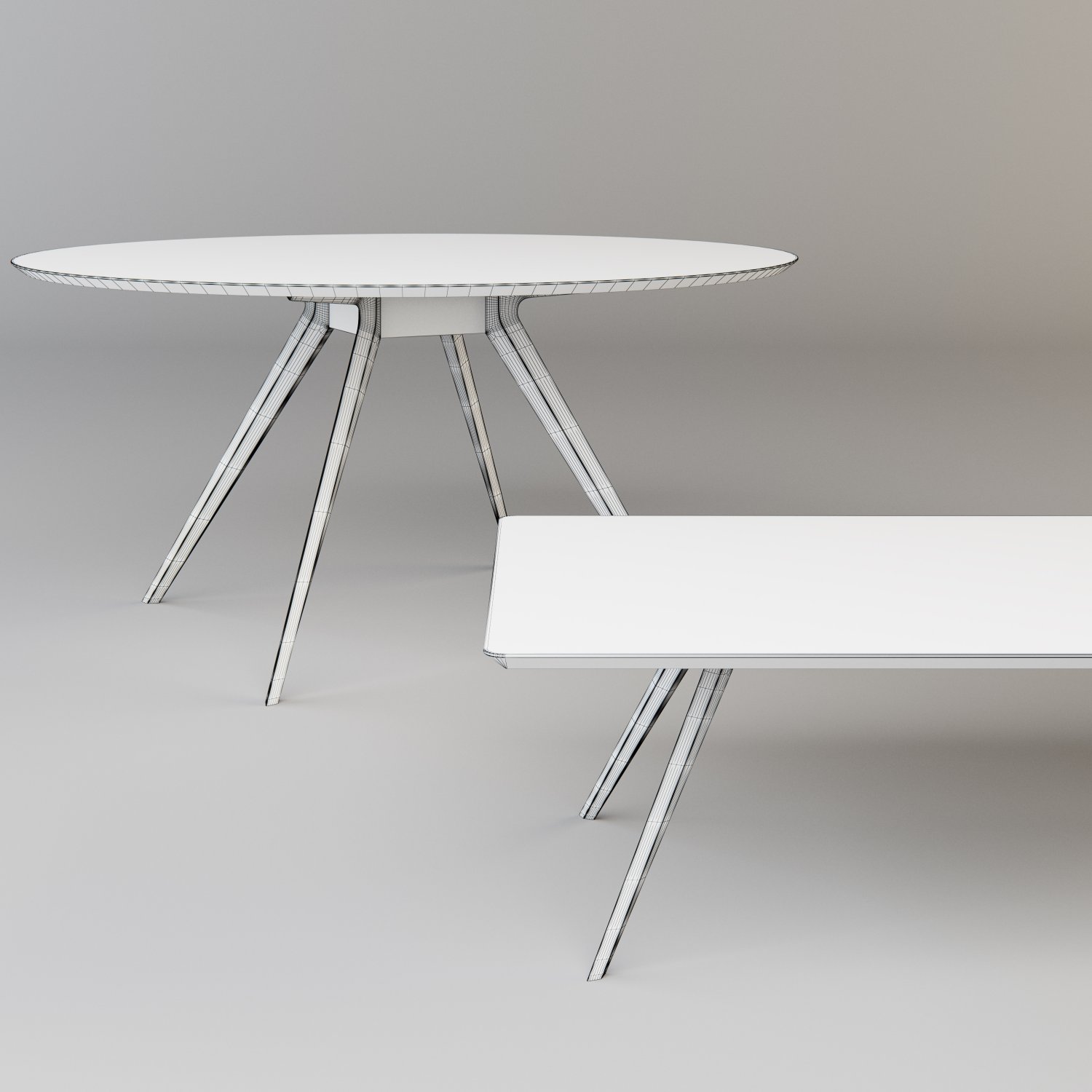 Flexform Zefiro 3D Model in Table 3DExport