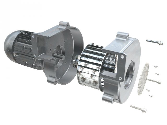 industrial centrifugal blower fan - animated 3D Model in Parts 3DExport