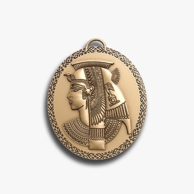 Ancient Cleopatra Queen Pendant 3D Print Model in Pendants 3DExport