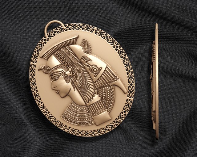 Ancient Cleopatra Queen Pendant 3D Print Model in Pendants 3DExport