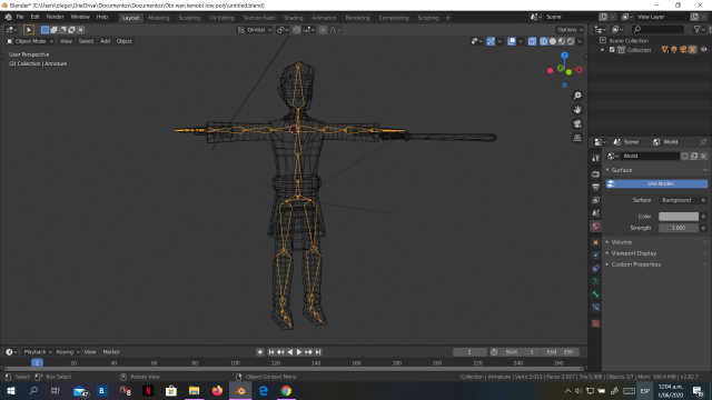 star wars obi wan jedi 3d rigged model low poly low-poly Modelo 3D in ...