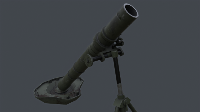 PBP-172 120mm mortar china PLA 3D Model in Heavy Weapon 3DExport