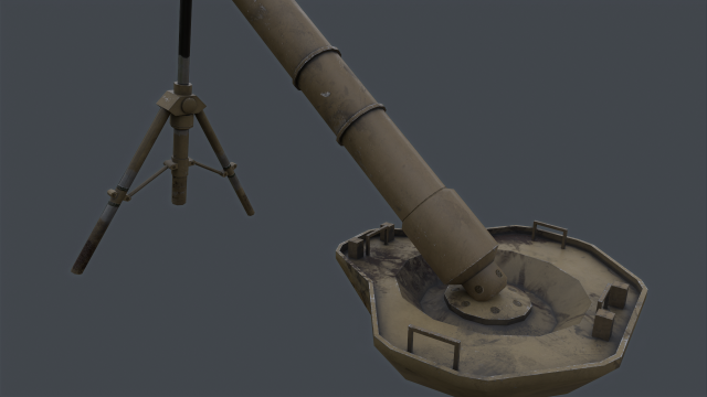 PBP-172 120mm mortar china PLA 3D Model in Heavy Weapon 3DExport