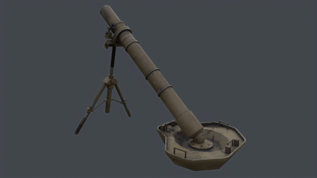 PBP-172 120mm mortar china PLA 3D Model in Heavy Weapon 3DExport