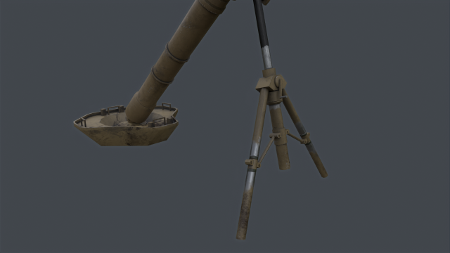 PBP-172 120mm mortar china PLA 3D Model in Heavy Weapon 3DExport