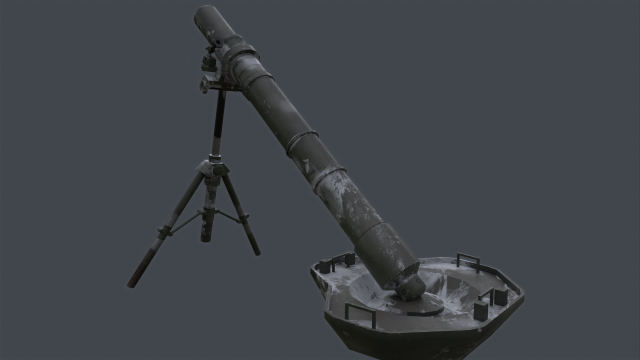 PBP-172 120mm mortar china PLA 3D Model in Heavy Weapon 3DExport