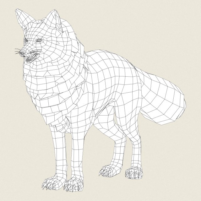 game ready red fox 3D Model in Wildlife 3DExport
