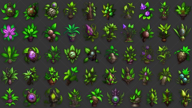 100 Fantasy Plant Props Game Asset CG Textures in Other 3DExport