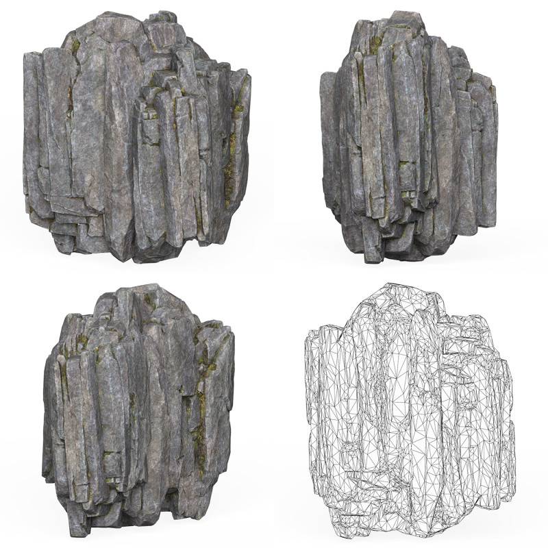 Realistic Low Poly Rock Cliff Collection 3D Model in Other 3DExport