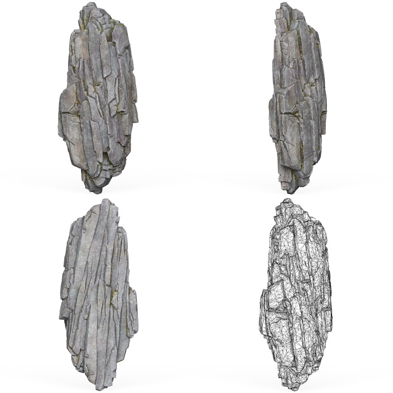 Realistic Low Poly Rock Cliff Collection 3D Model in Other 3DExport