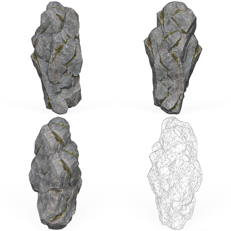 Realistic Low Poly Rock Cliff Collection 3D Model in Other 3DExport