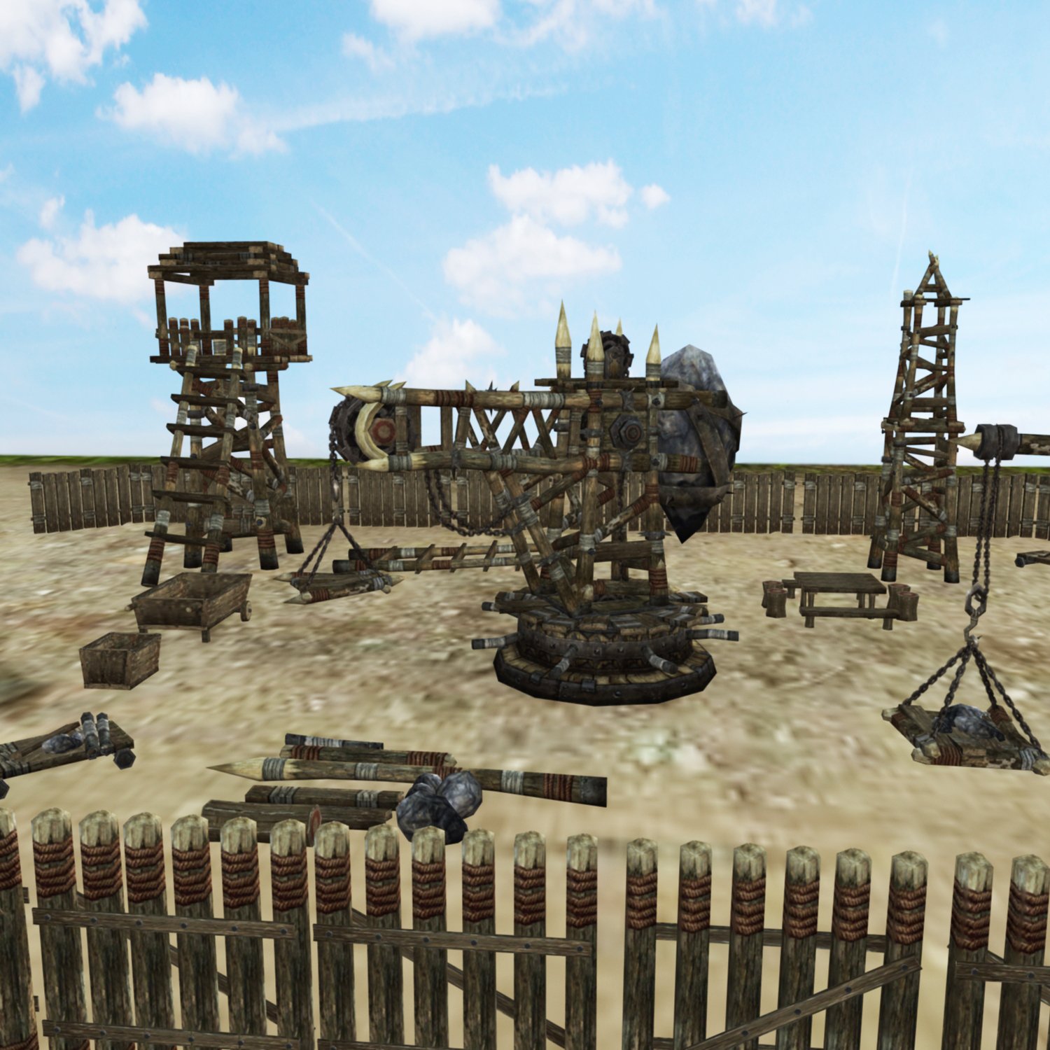 Medieval Village Props Set Collection 3D Model in Outdoor items 3DExport