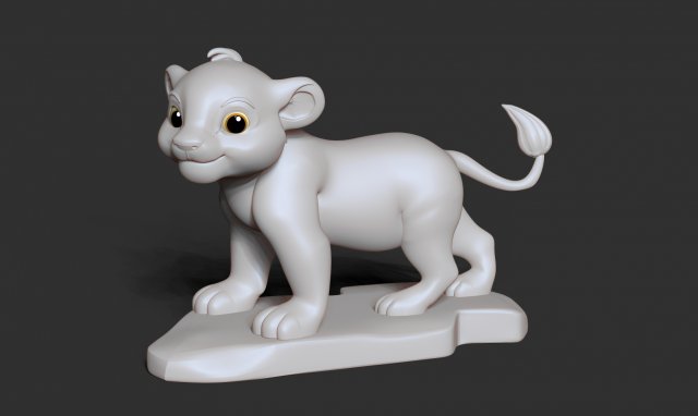 Young Simba 3D Print Model in Animals 3DExport