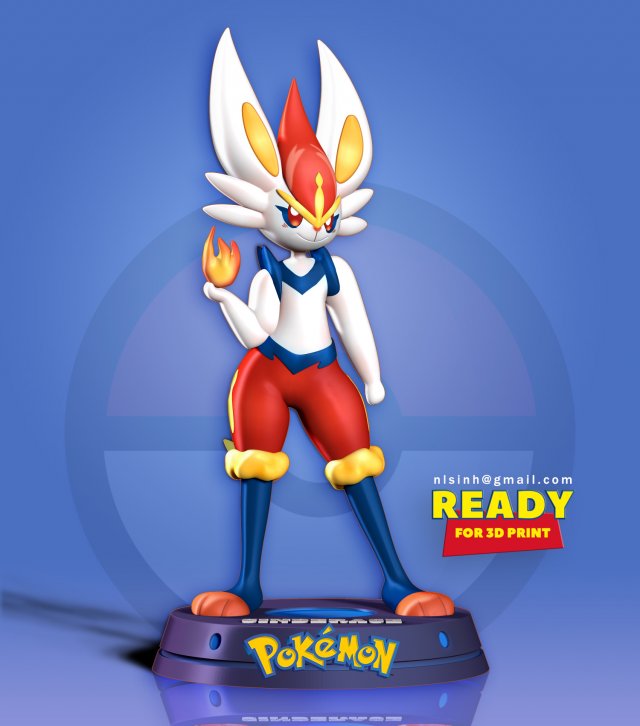cinderace - pokemon fanart Modelo de impresión 3D in Animales 3DExport