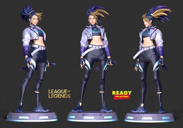 Akali - league of legends fanart Model Cetak 3D in Wanita 3DExport