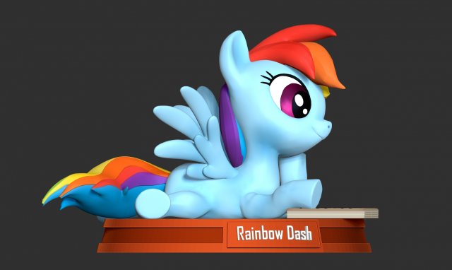 Rainbow Dash 3D Print Model in Animals 3DExport