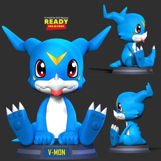 Veemon - Digimon Adventure 3D Print Model in Monsters & Creatures 3DExport