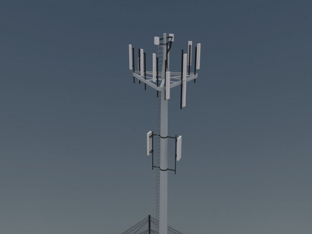 cell phone tower 3D Model in Environment 3DExport