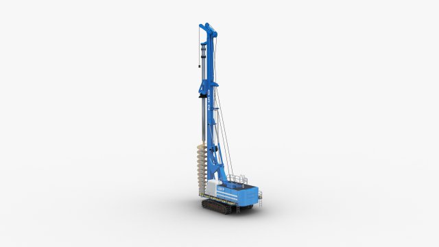 Piling Drill 3D Model in Heavy Equipment 3DExport