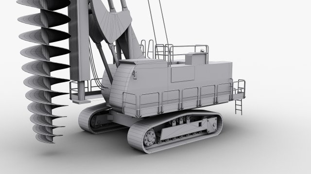 Piling Drill 3D Model in Heavy Equipment 3DExport