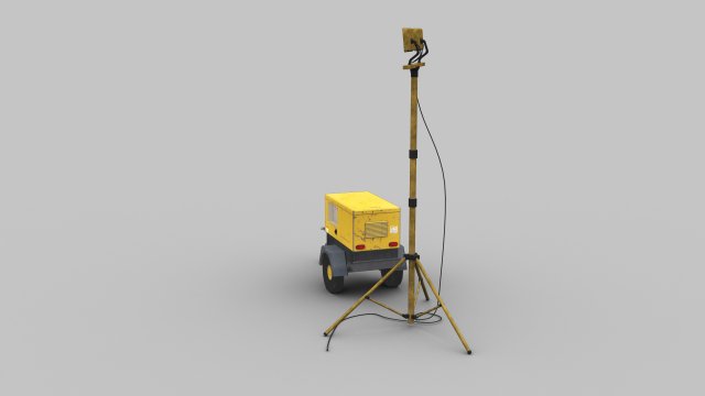Light Tower and Generator 3D Model in Tools 3DExport