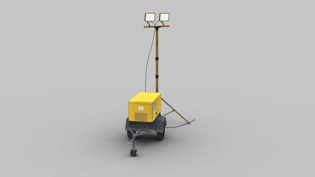 Light Tower and Generator 3D Model in Tools 3DExport