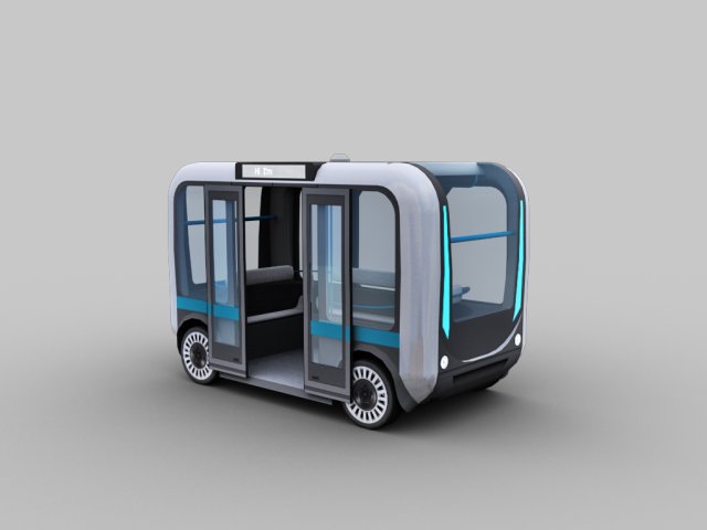 Olli Bus Lowpoly with interior 3D Model in Bus 3DExport