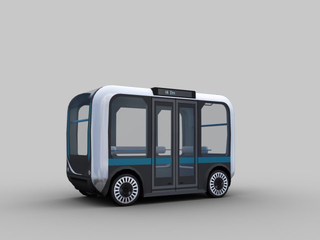 Olli Bus Lowpoly with interior 3D Model in Bus 3DExport