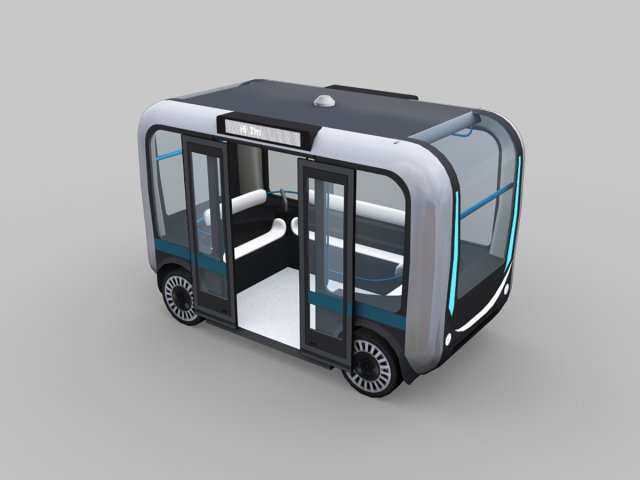 Olli Bus Lowpoly with interior 3D Model in Bus 3DExport
