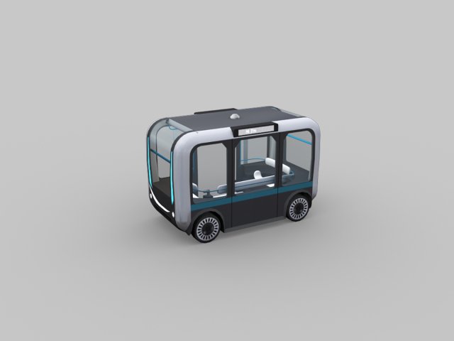 Olli Bus Lowpoly with interior 3D Model in Bus 3DExport