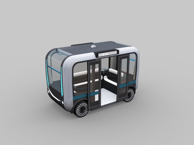 Olli Bus Lowpoly with interior 3D Model in Bus 3DExport