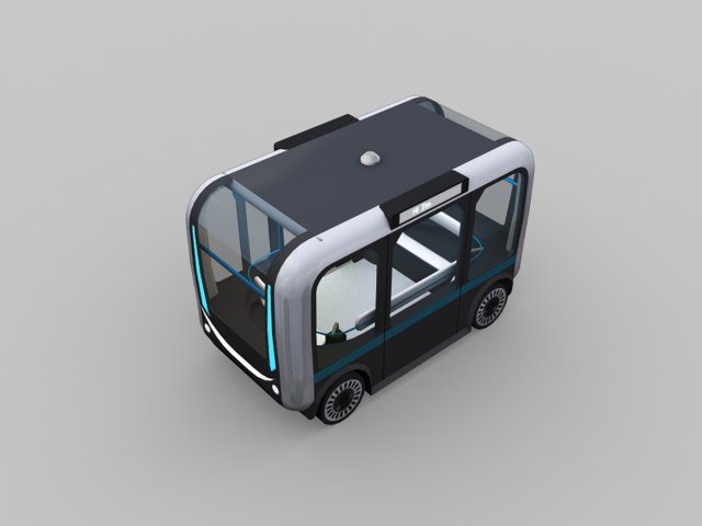 Olli Bus Lowpoly with interior 3D Model in Bus 3DExport