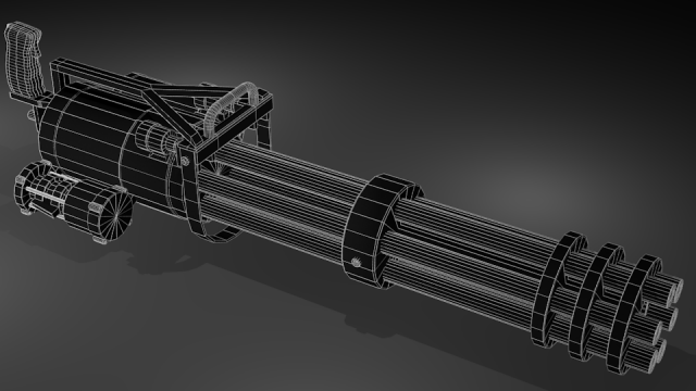 minigun 3D Model in Machine Gun 3DExport