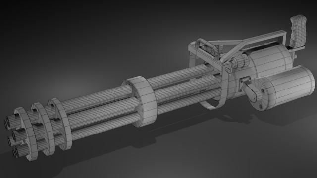 minigun 3D Model in Machine Gun 3DExport
