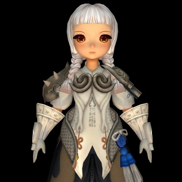 cute doll fighter 02 3D Model in Fantasy 3DExport