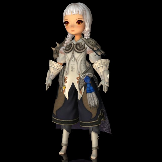 cute doll fighter 02 3D Model in Fantasy 3DExport