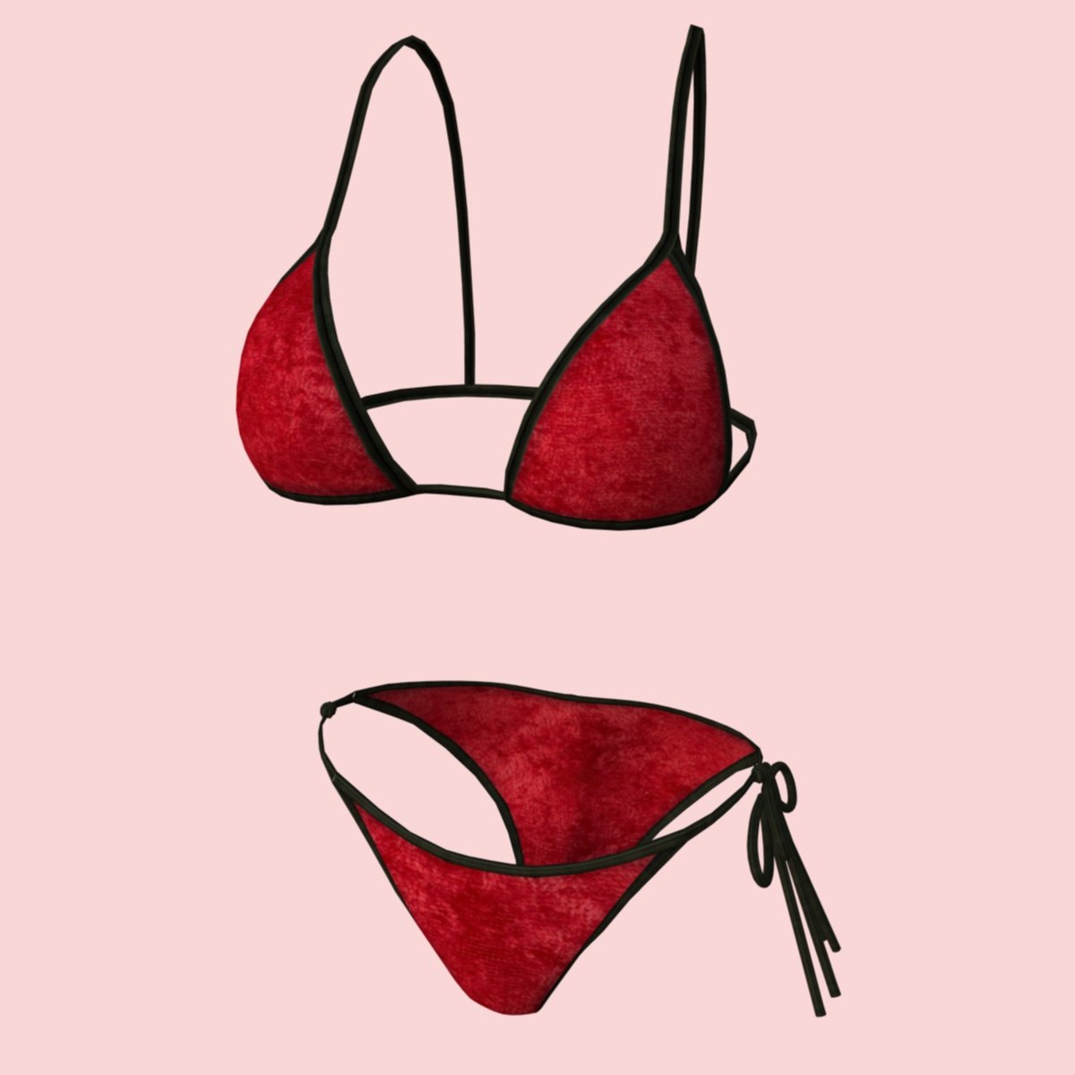 Sexy Red Santa bikini P09 3D Model in Clothing 3DExport