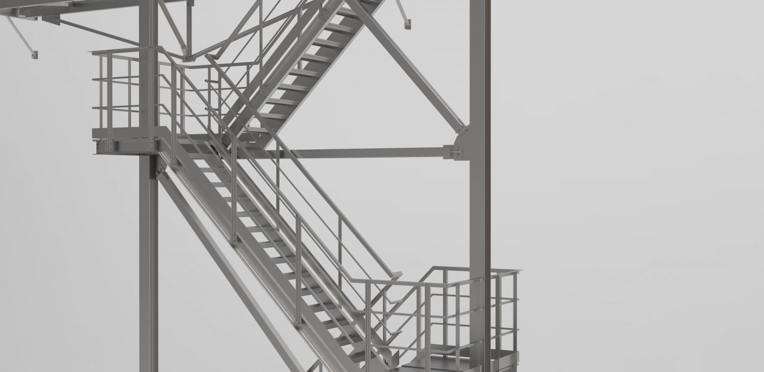 Second fire escape 3D Model in Buildings 3DExport
