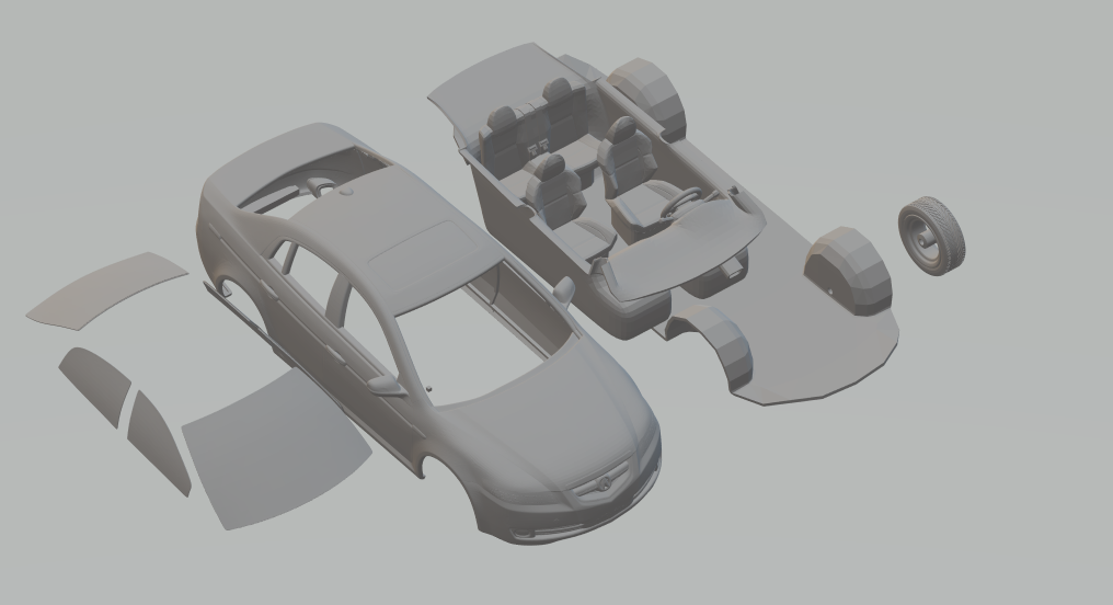 acura tl 2007 3D Print Models in Vehicle 3DExport