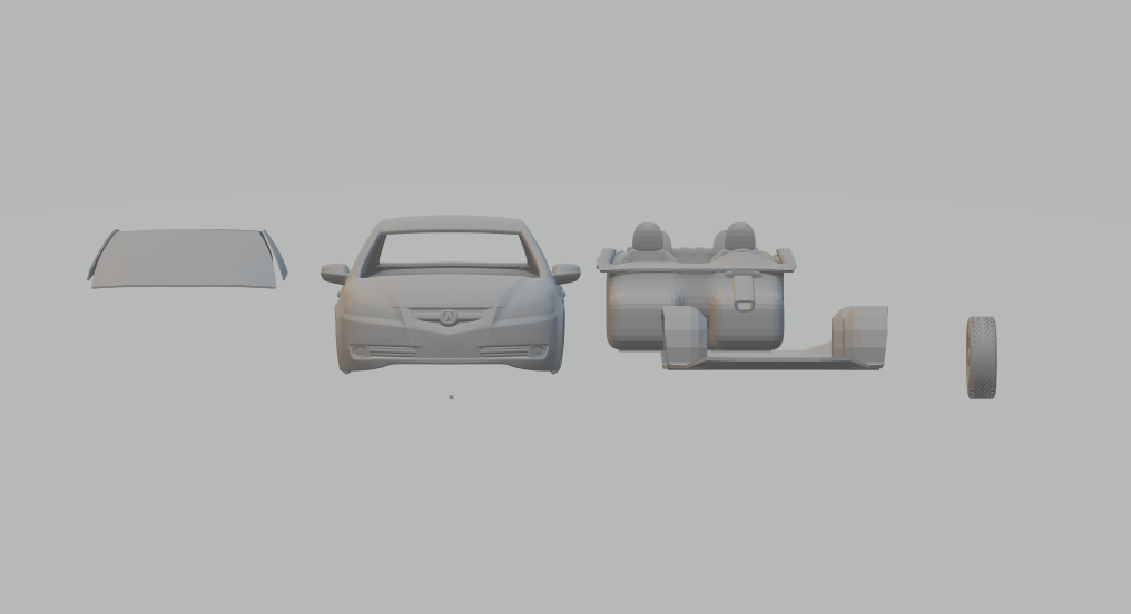 acura tl 2007 3D Print Models in Vehicle 3DExport