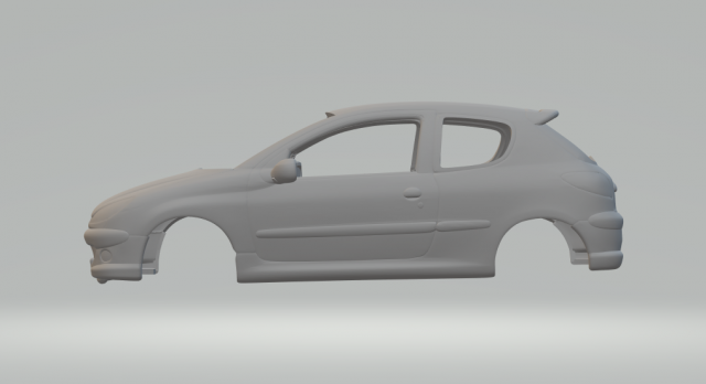 Peugeot 206 3D Print Model in Vehicle 3DExport