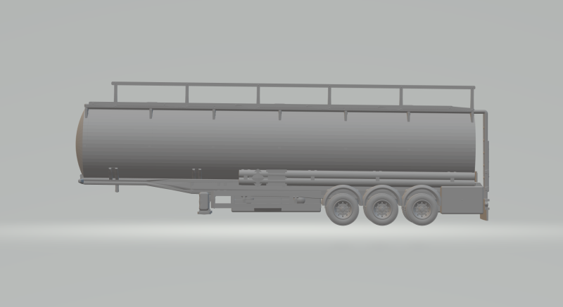 SINGLE TIRE TANK TRAILER 3D Print Model in Vehicle 3DExport
