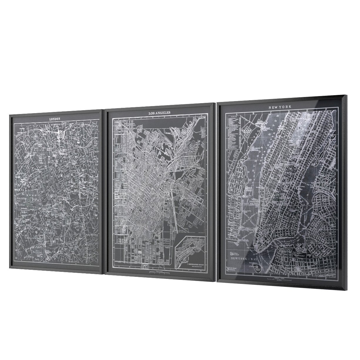 Restoration Hardware 1900s Lithograph Maps Modelo 3D in Otros 3DExport